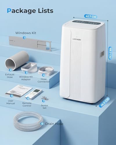 Portable Air Conditioner 14000 BTU, 4-in-1 Cooling, Dehumidifier, Fan ...